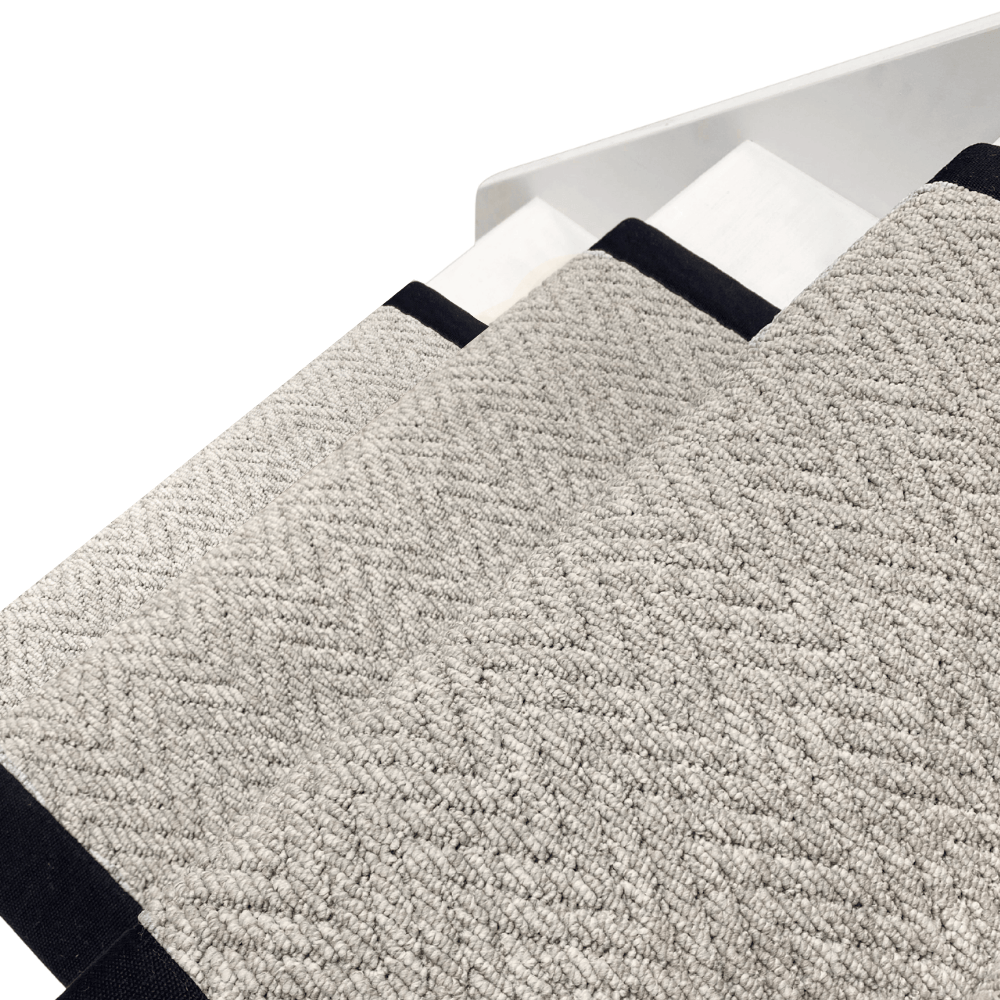 Lucia Herringbone Cream Stair Runner | Carpet Warehouse