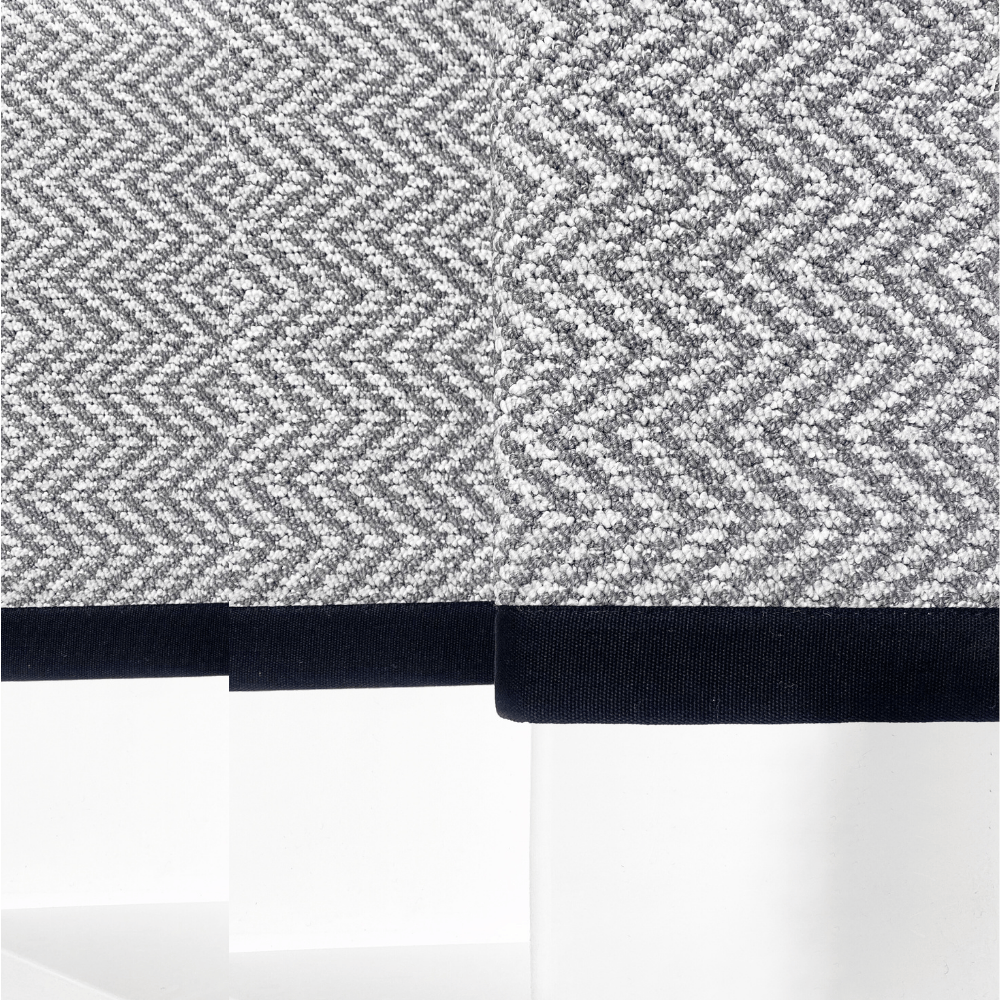 Lucia Herringbone Grey/White Stair Runner Sample | Carpet Warehouse